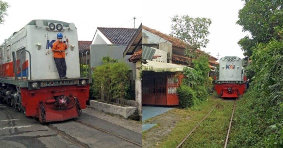 VIRAL Video Kereta Api Jalan Depan Rumah