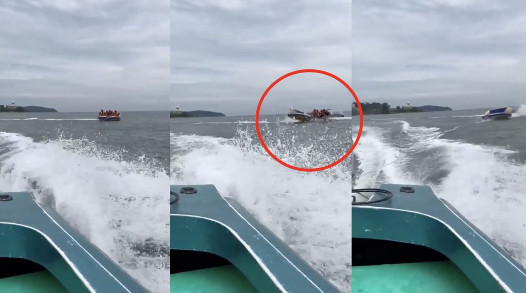 VIRAL VIDEO Penumpang Bot Pelampung Berlanggar Dengan Bot Lain