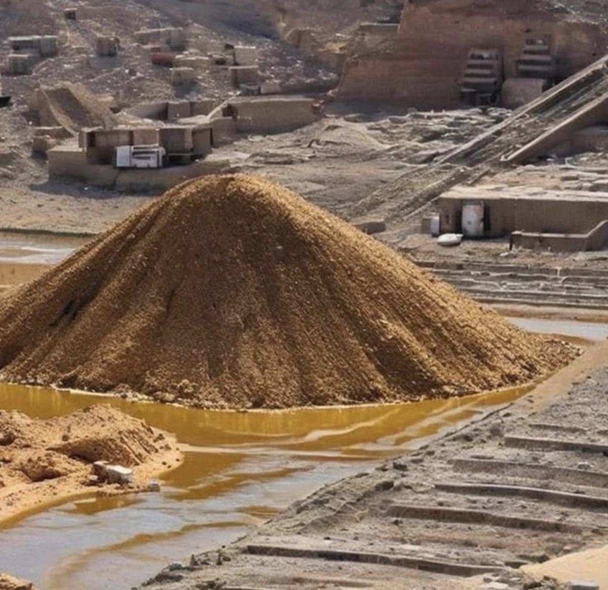 13 Gambar Gunung Emas Muncul Dari Sungai Furat